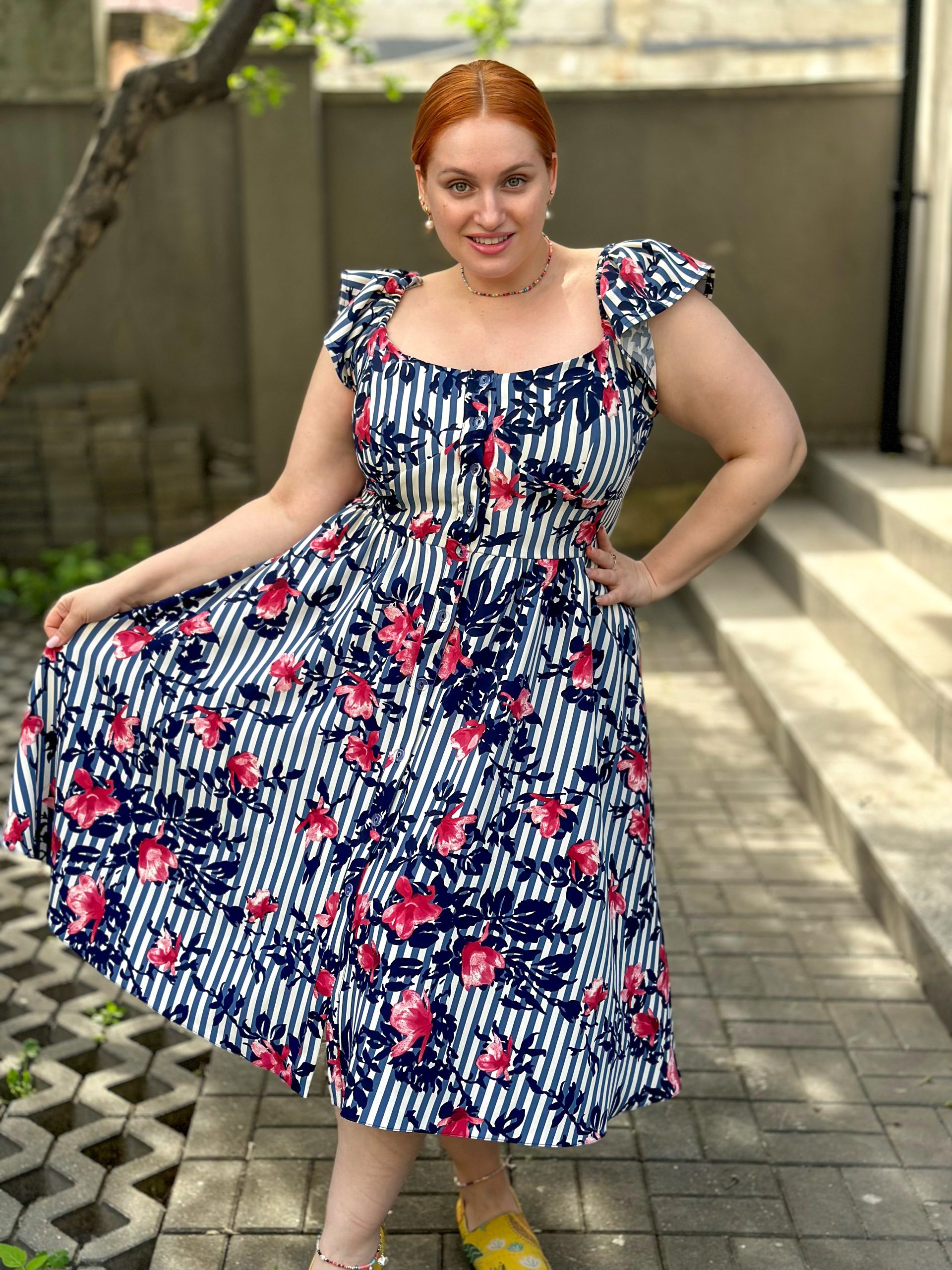 Rochia Simona orhidee marinar - IDU Fashion