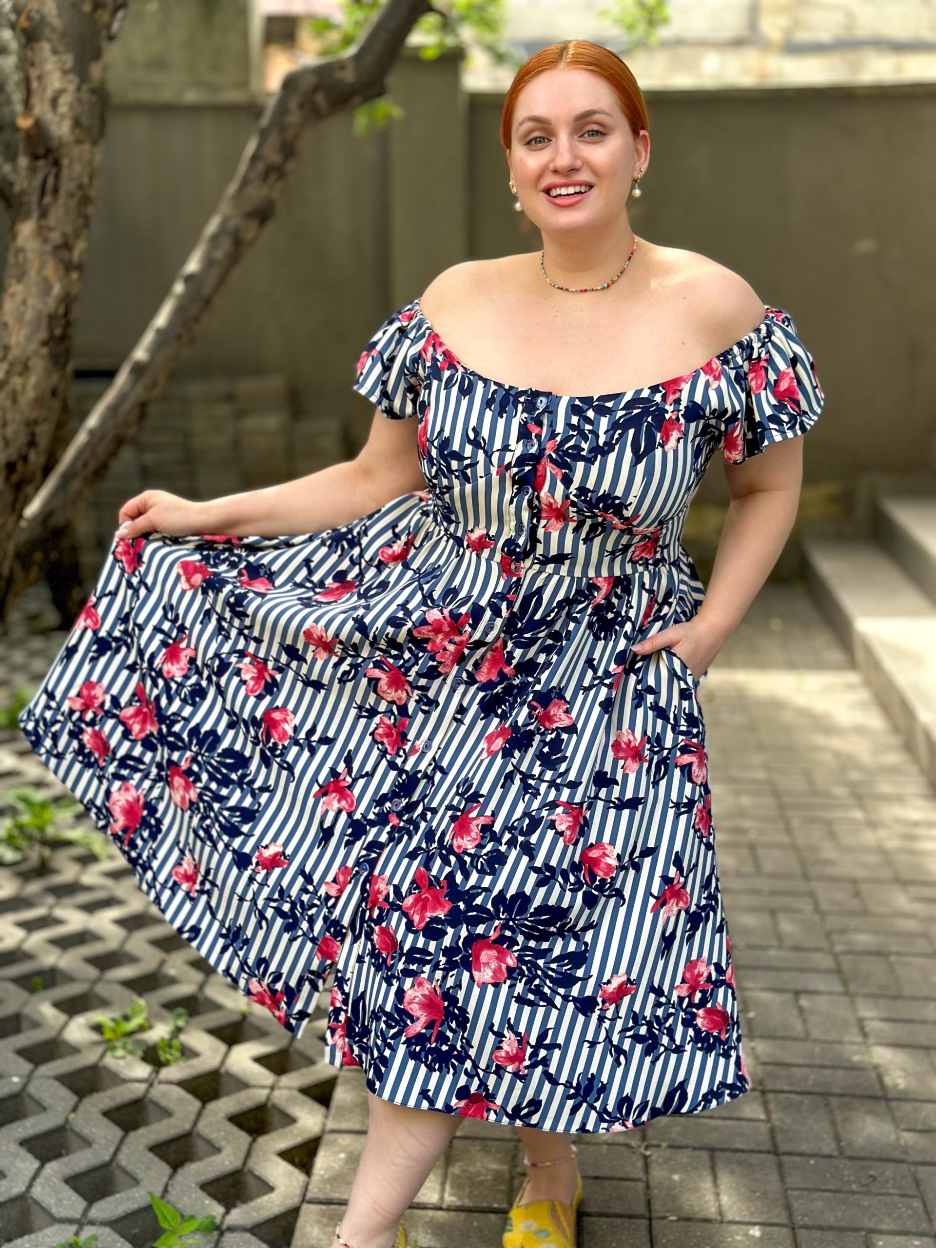 Rochia Simona orhidee marinar - IDU Fashion